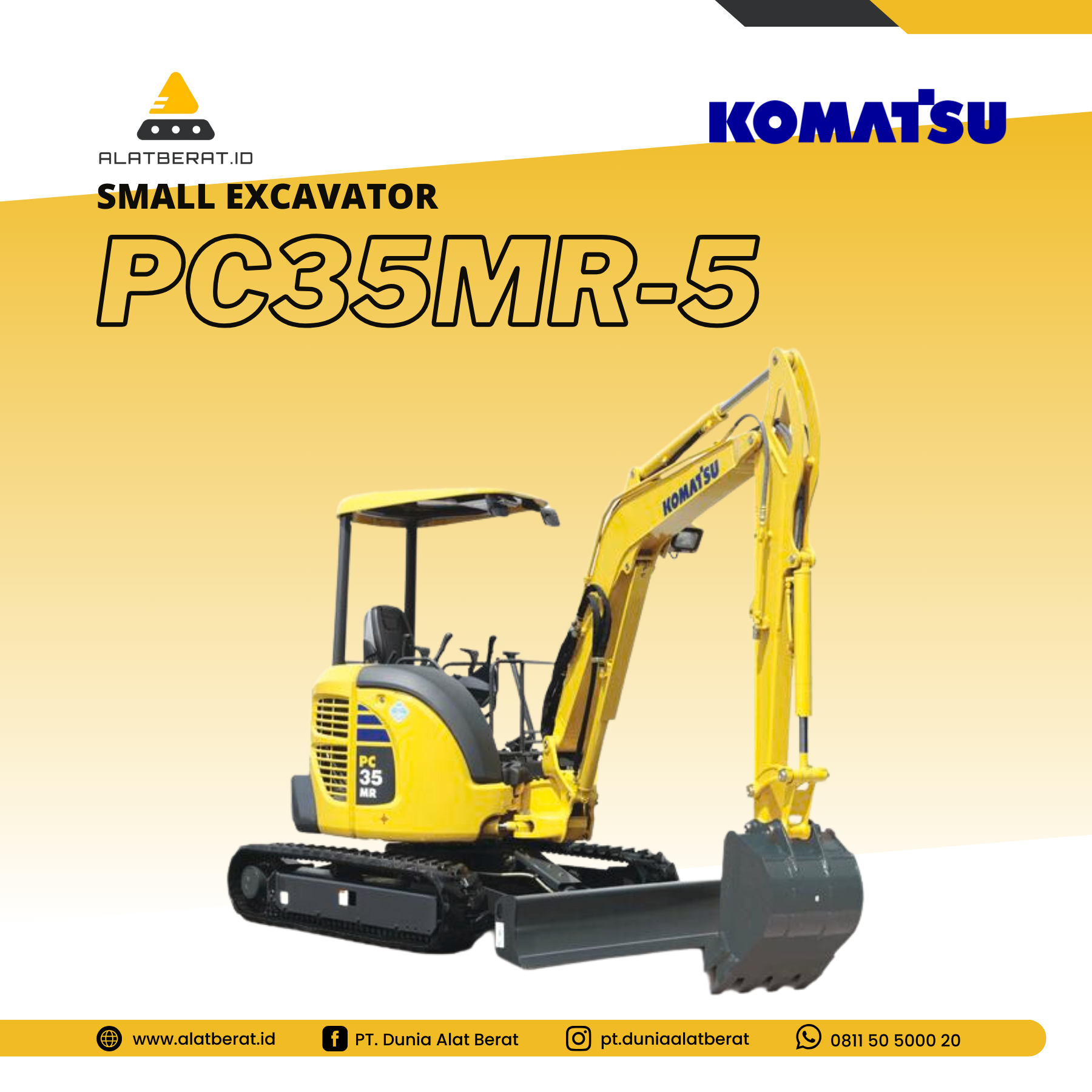 Distributor Alat Berat KOMATSU SMALL EXCAVATOR PC35MR-5 - ALATBERAT.ID