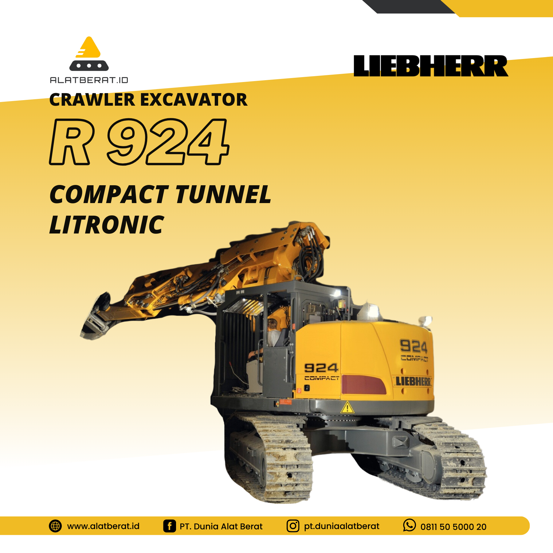 Distributor Alat Berat LIEBHERR CRAWLER EXCAVATOR R 924 COMPACT TUNNEL ...