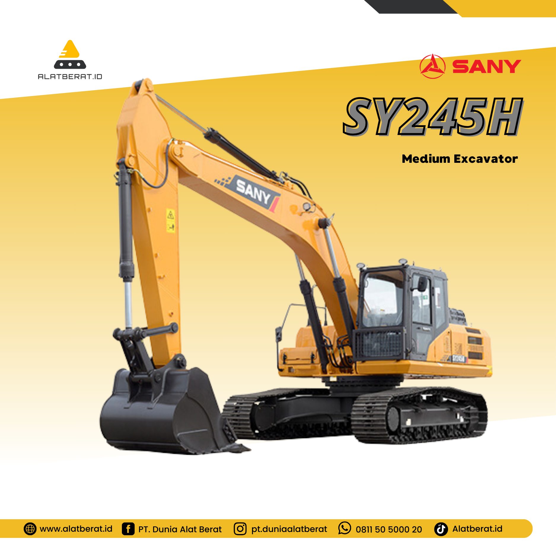 Distributor Alat Berat SANY MEDIUM EXCAVATOR SY245H - AlATBERAT.ID
