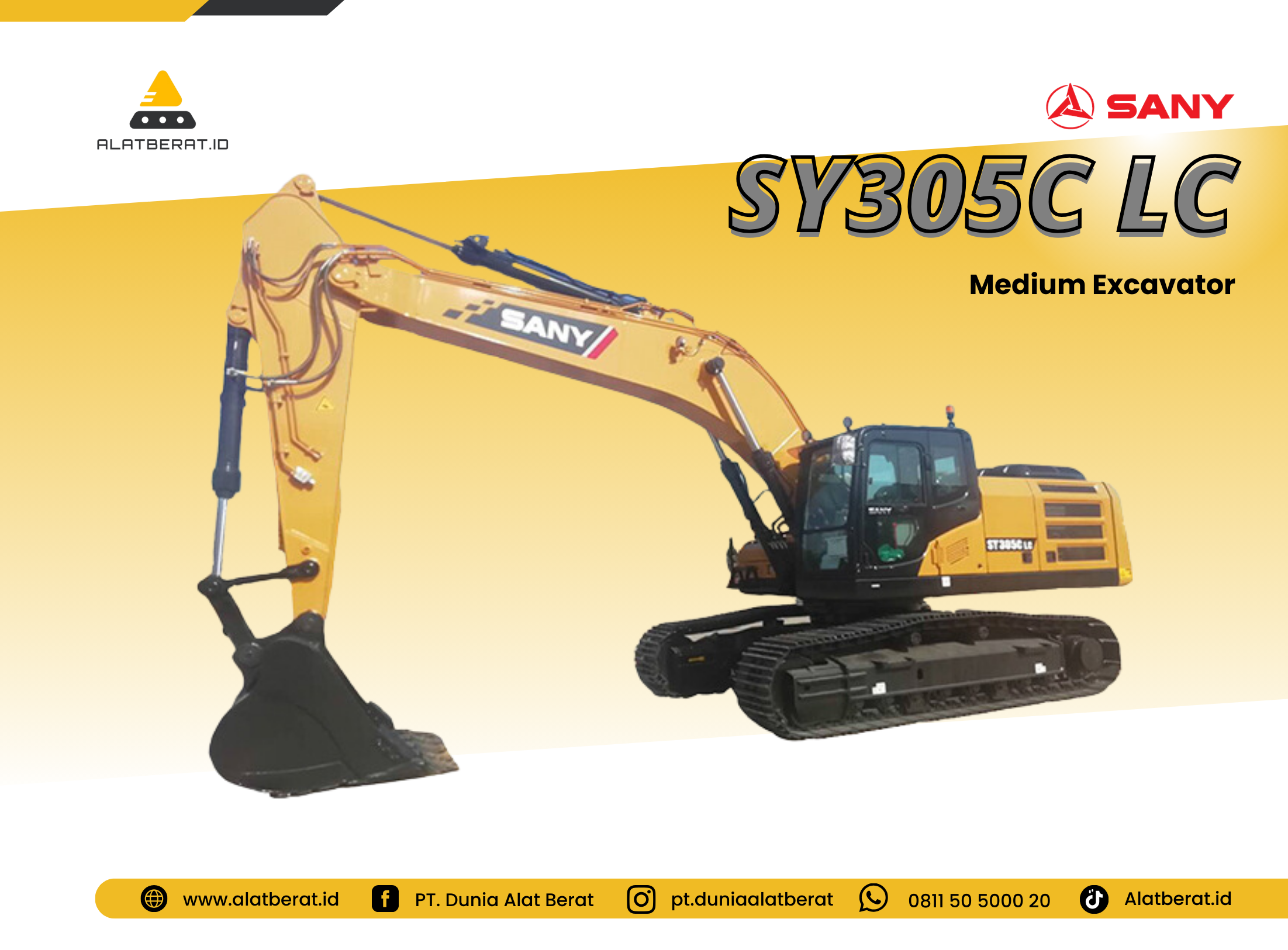 Distributor Alat Berat SANY MEDIUM EXCAVATOR SY305C LC - AlATBERAT.ID
