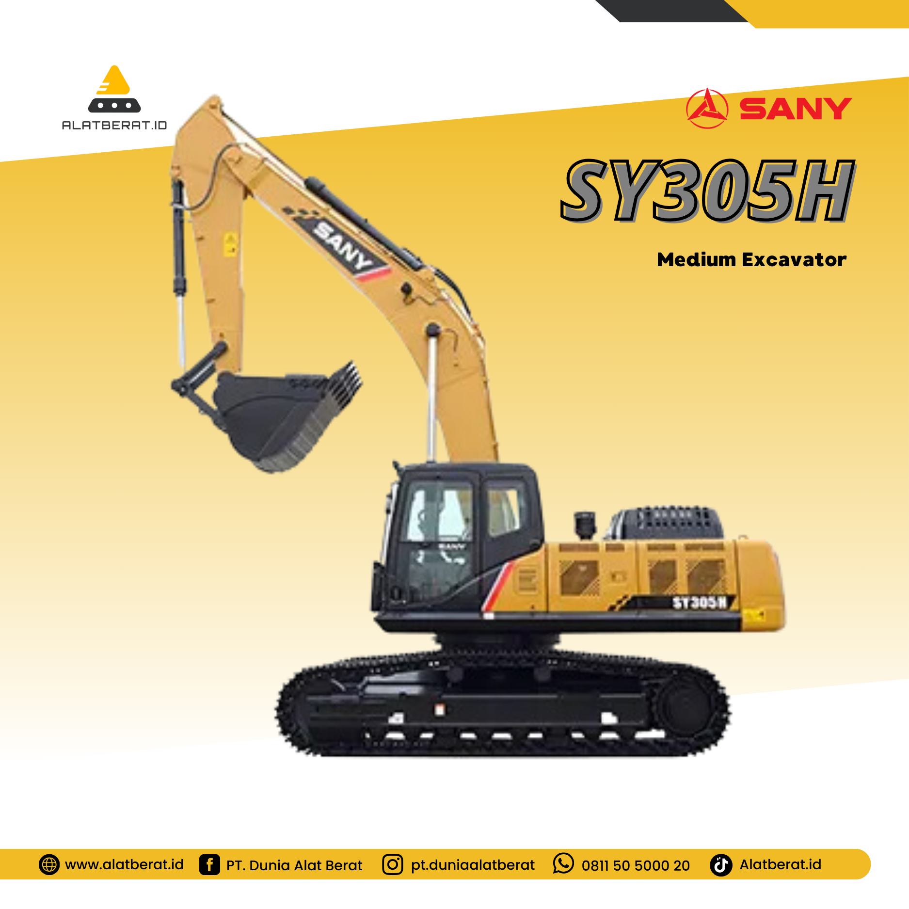 Distributor Alat Berat SANY MEDIUM EXCAVATOR SY305H - AlATBERAT.ID