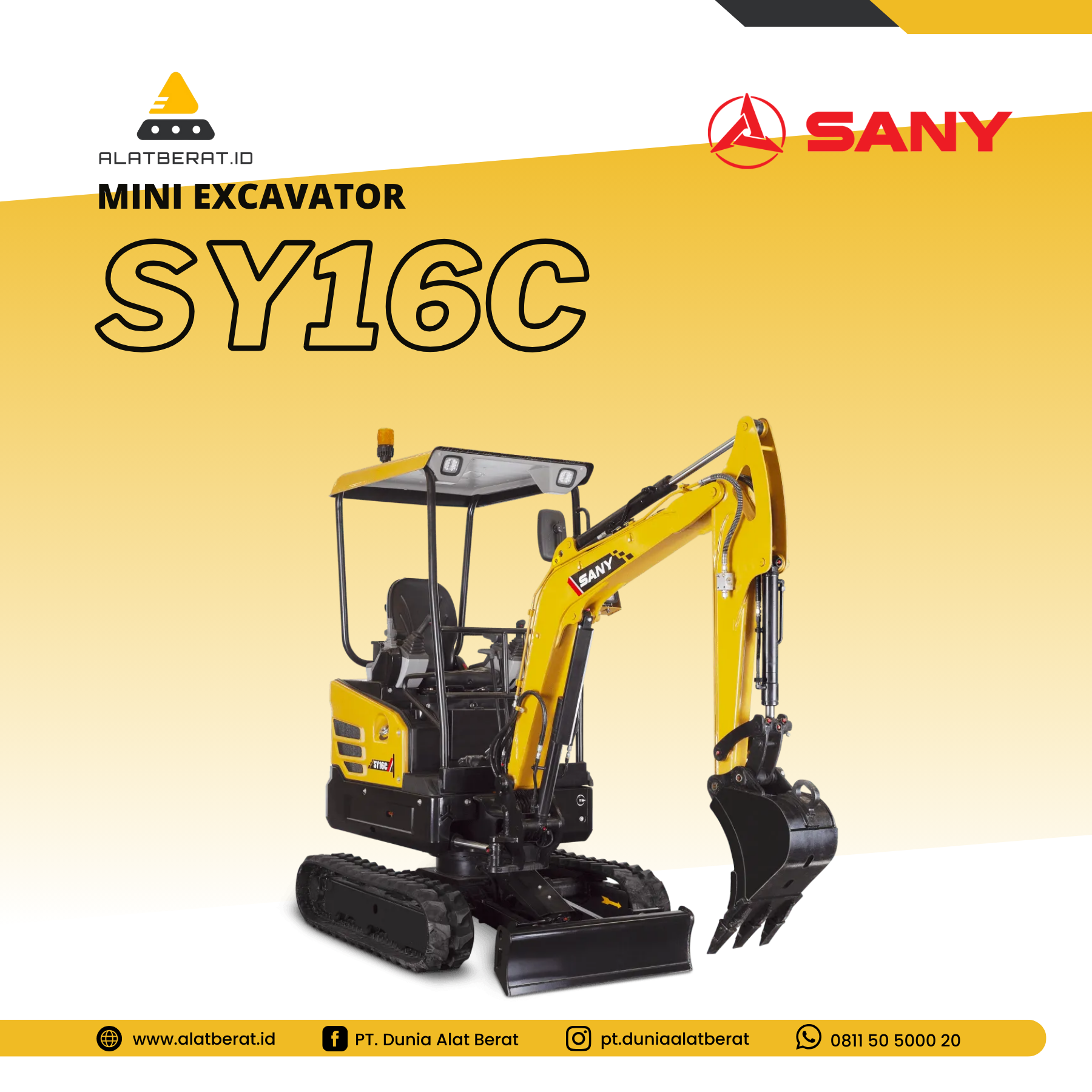 Distributor Alat Berat SANY MINI EXCA SY16C - AlATBERAT.ID