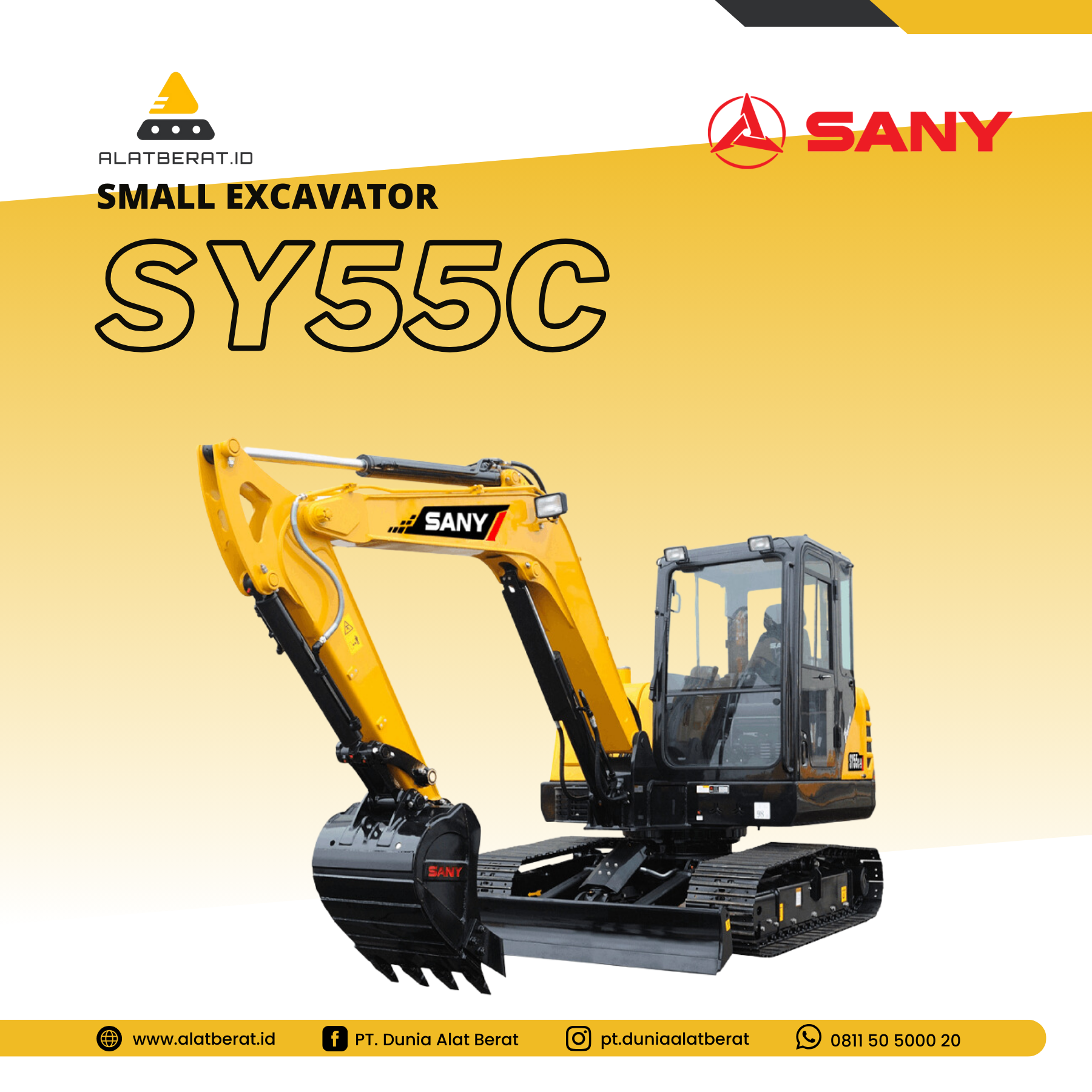 Distributor Alat Berat SANY SMALL EXCAVATOR SY55C - ALATBERAT.ID