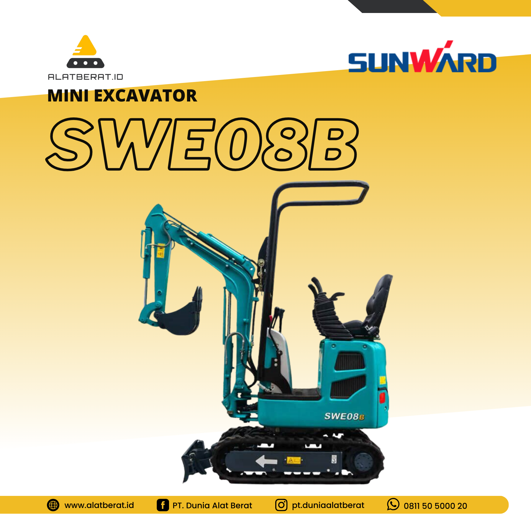 Distributor Alat Berat SUNWARD MINI EXCA SWE08B - AlATBERAT.ID