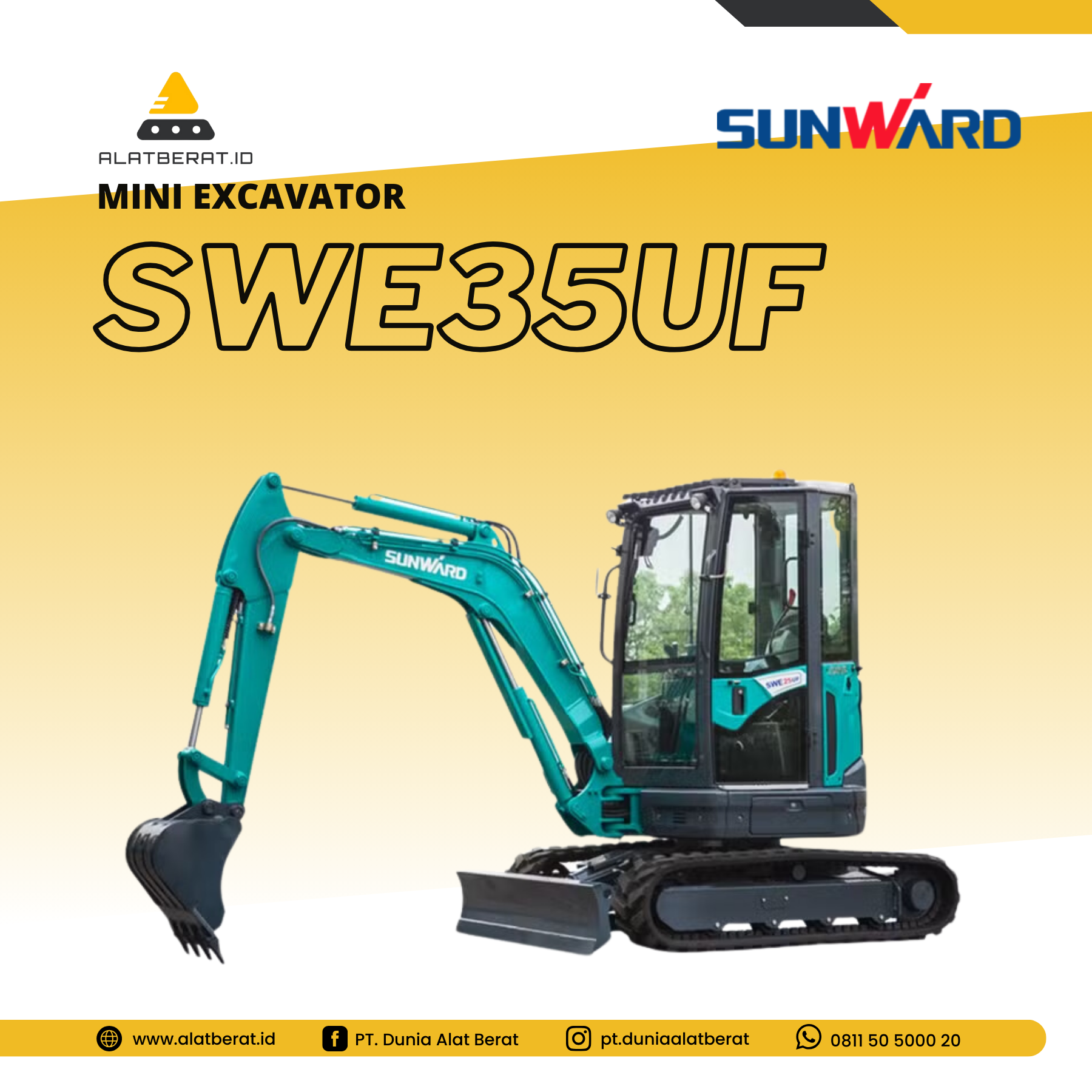 Distributor Alat Berat SUNWARD MINI EXCA SWE35UF - AlATBERAT.ID